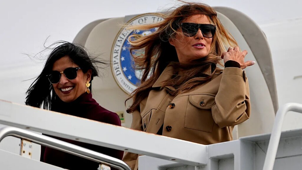 First lady Melania Trump and Usha Vance visit troops’ families in first ...